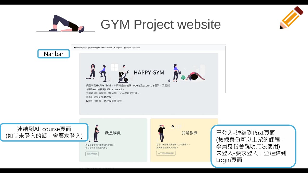 Side project-GYM Project Website - YouTube