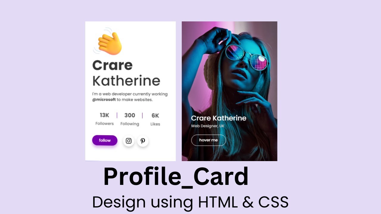 How To Make A Profile Card Using HTML & CSS. - YouTube