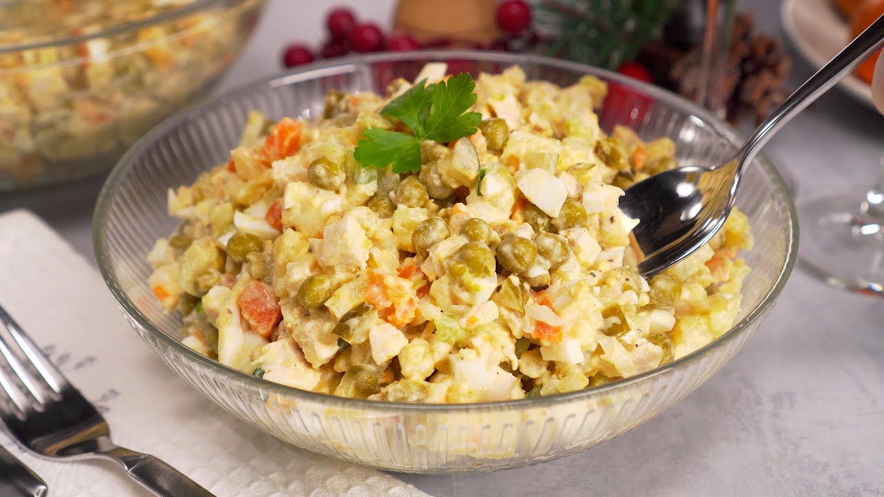 RUSSIAN SALAD WITH CHICKEN | Or Olivier | BEST FOR PARTIES. Tasty Salad ...