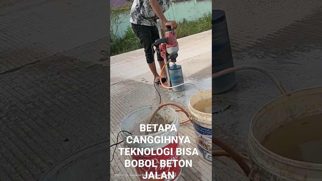 PROSES CORING || TUTORIAL CORING BETON JALAN - YouTube