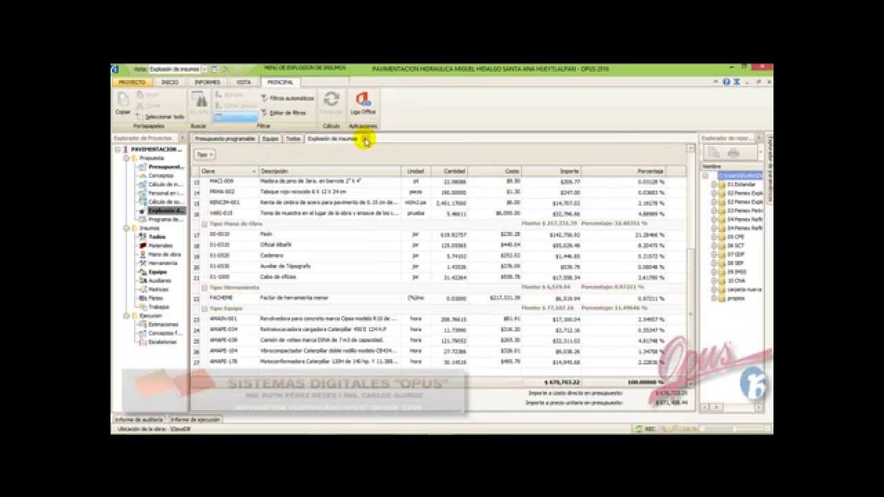 7 CONFIGURACION DE LA OBRA PASO EXPLOSION DE INSUMOS - YouTube