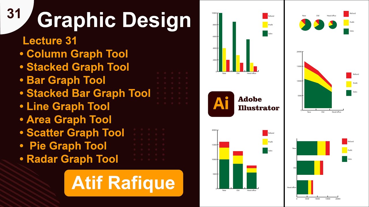 Create Column Graph, Stacked, Bar Graph and more in Illustrator || Atif ...