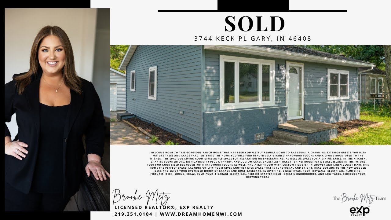 SOLD by Brooke Metz |3744 Keck Pl Gary, IN 46408 | Gorgeous Ranch Home ...