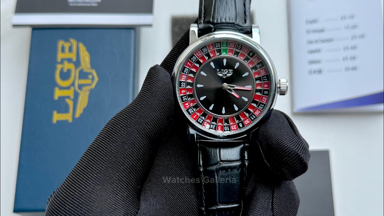 Lige Casino Watch 89161 | Lige Watch Silver Black Watch | Casino Watch ...