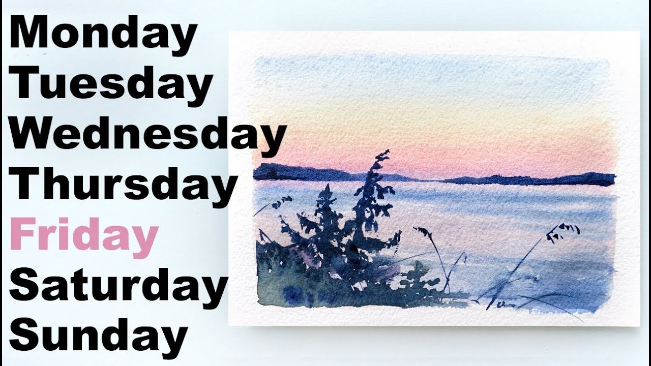 Friday Sunset. Watercolor Landscape - YouTube