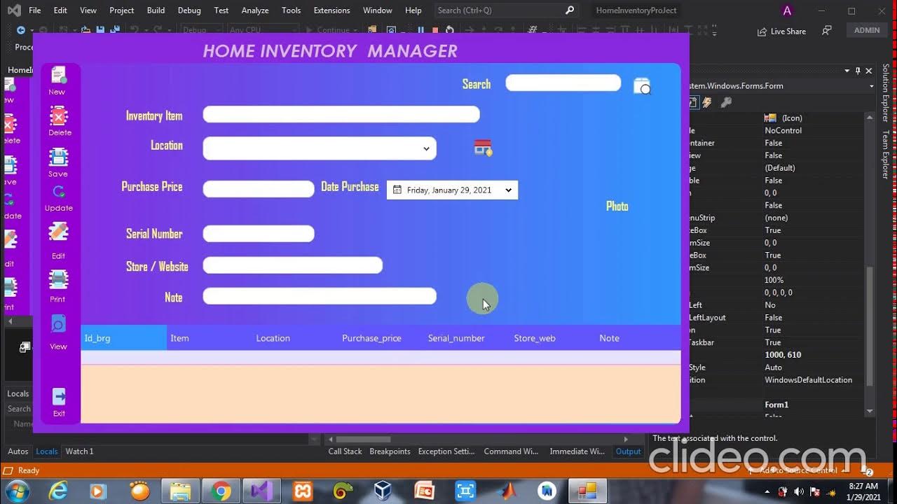 VB.NET - Home Inventory Manager Project( using MySQL and Visual Studio ...