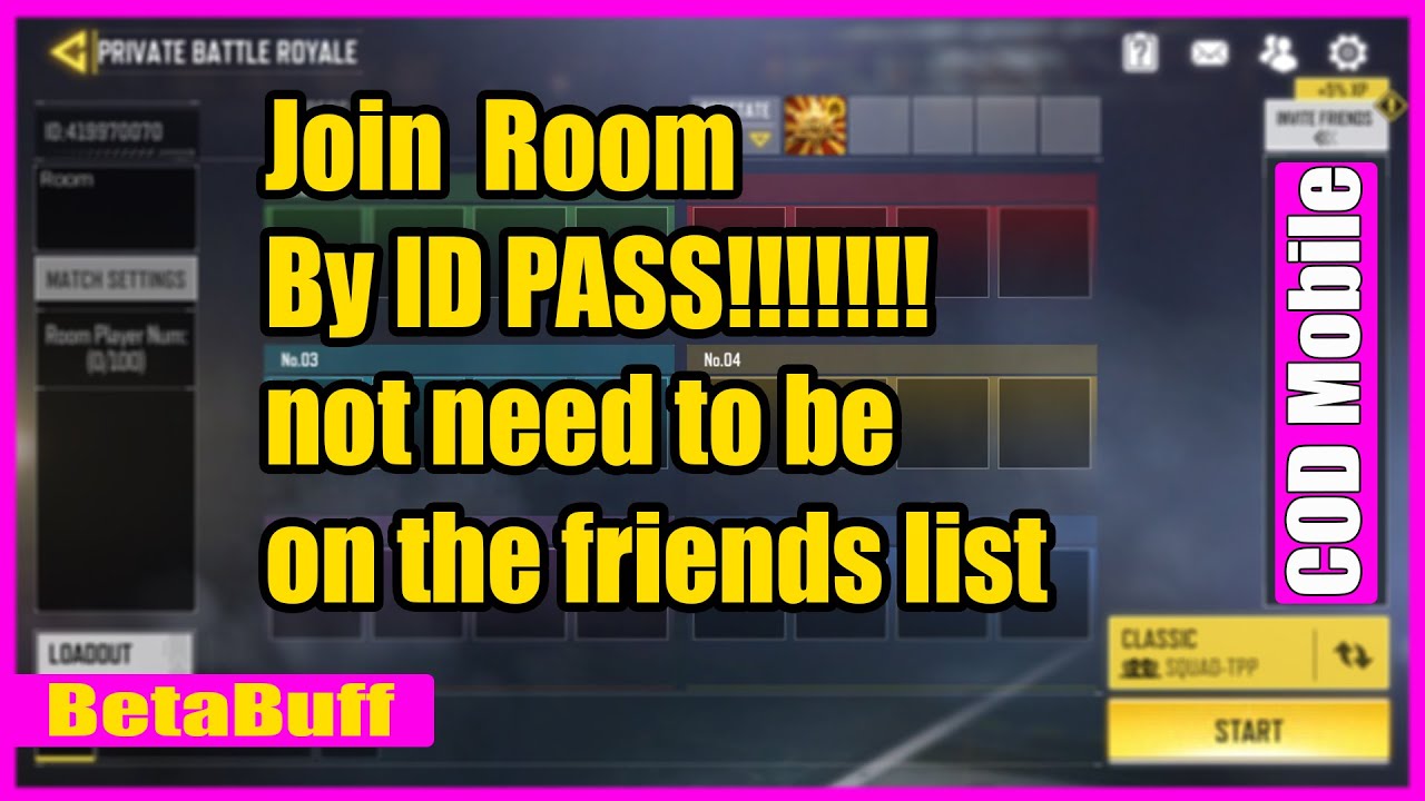 How to Join Call of Duty Mobile Room Match By ROM ID and Password - YouTube