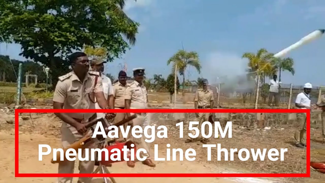 Pneumatic Line Thrower [Aavega 150M] - Demonstration on field. www ...