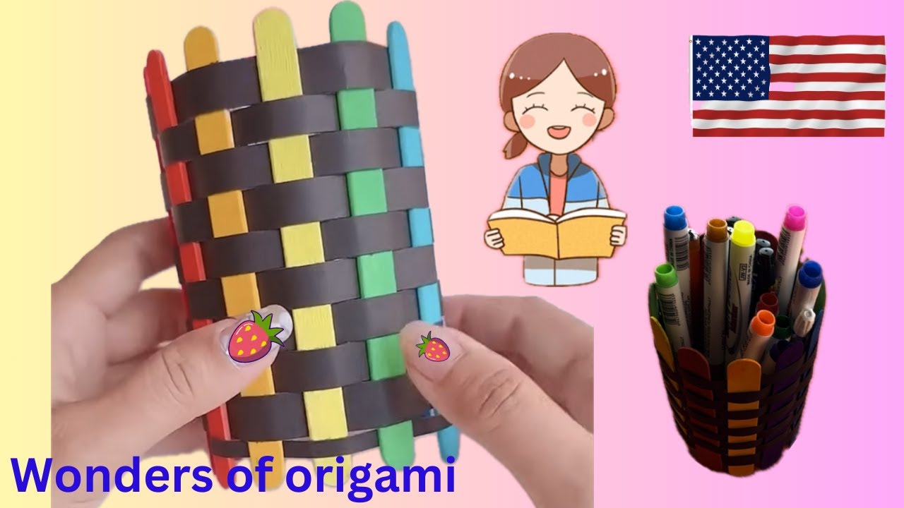 DIY Paper Pencil Box | DIY Back to table , How to make a Paper pencil ...