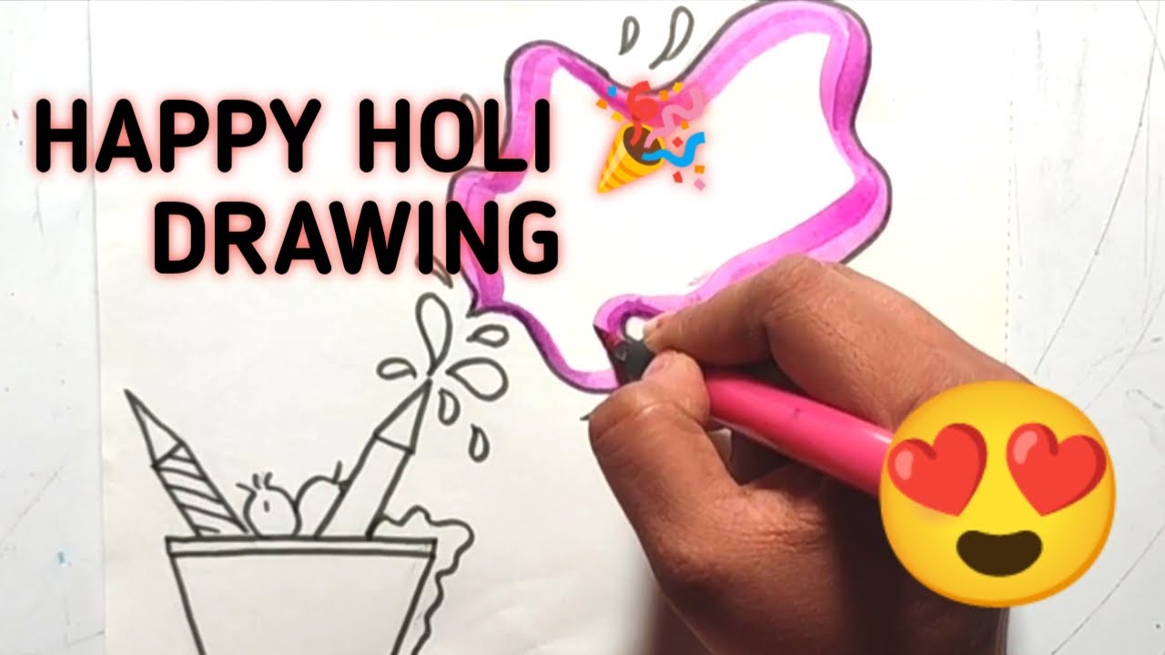 Holi special drawing | Holi festival drawing | easy Holi drawing | easy ...