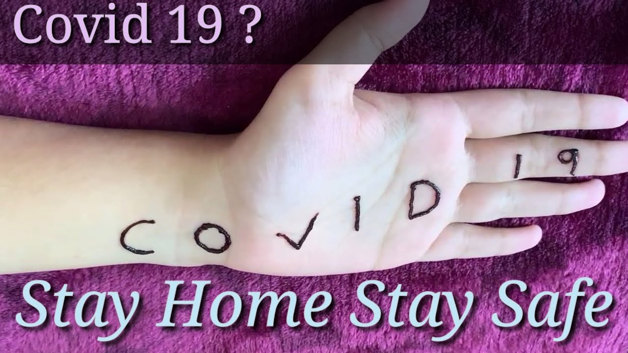 COVID 19 Arabic Mehndi Design | Front Hand | Stay Home, Stay Safe ...