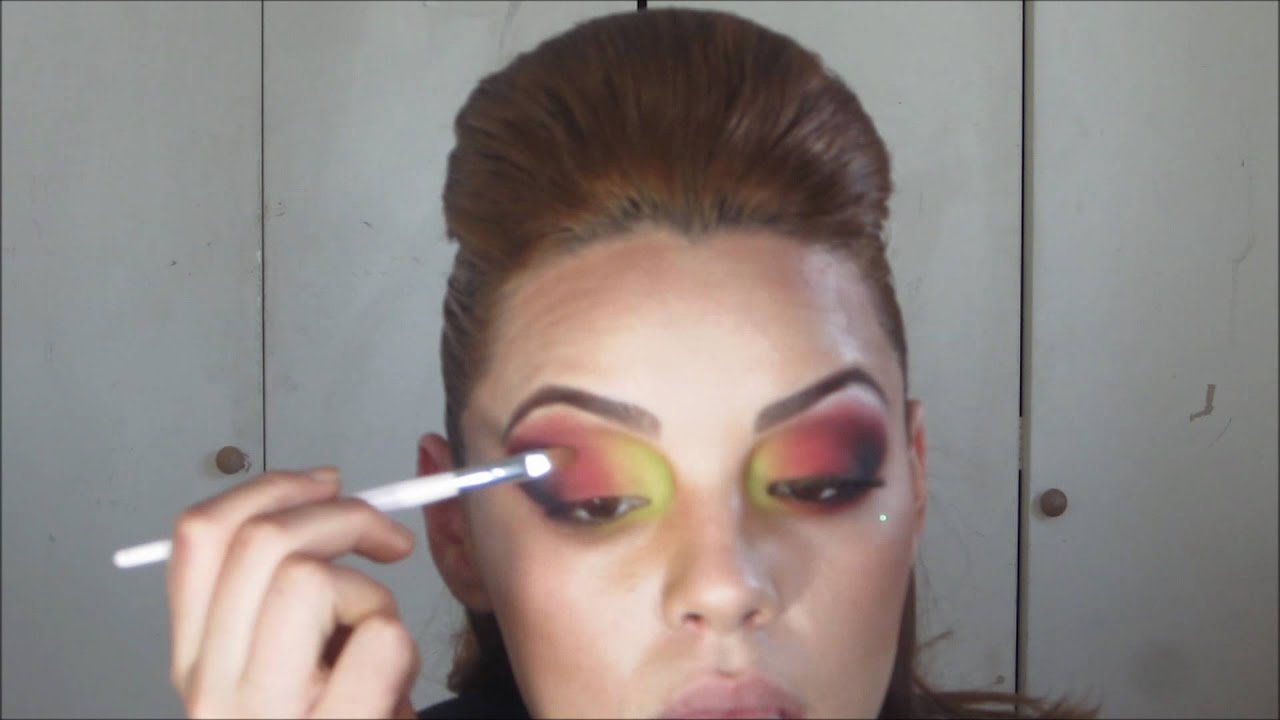 Rainbow Sunset Eye Shadow Tutorial - YouTube