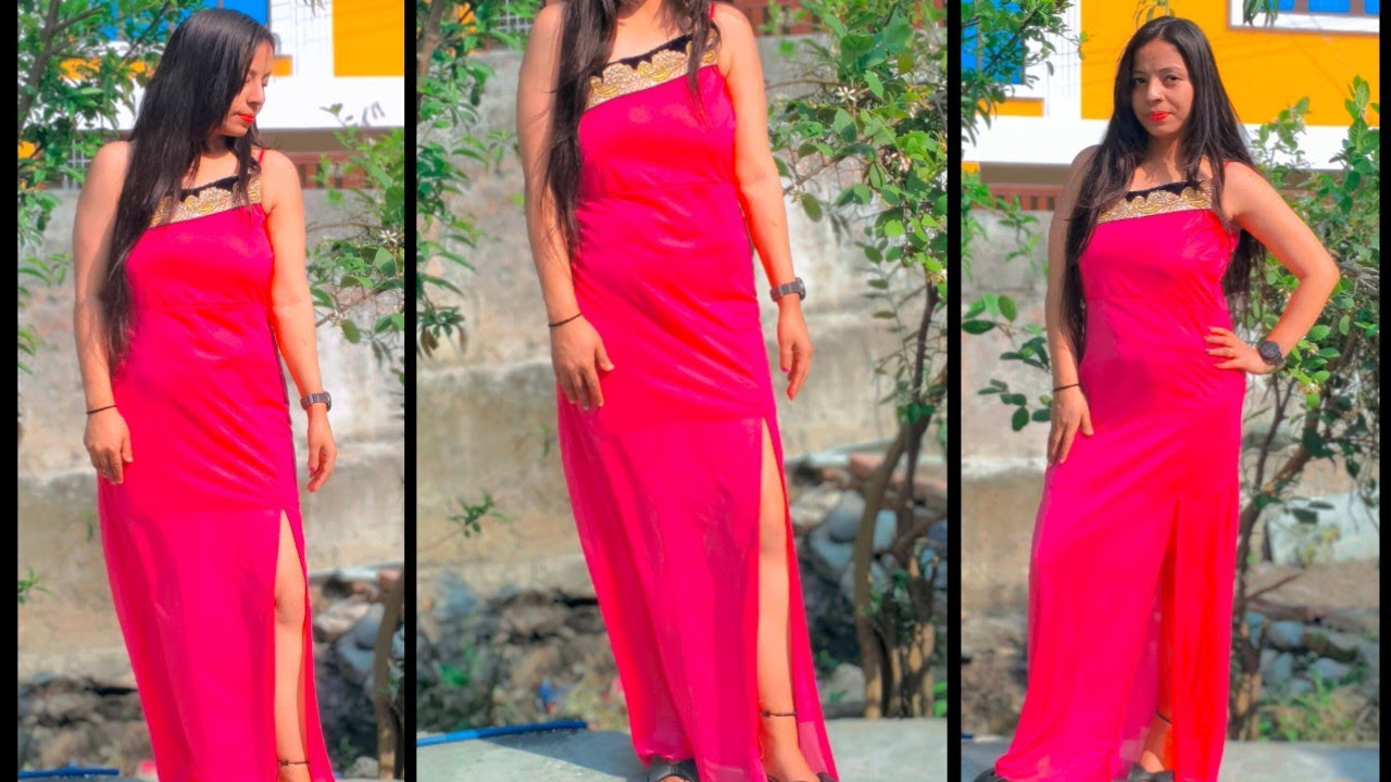 Summer special bodycon dress from old saree cutting and stitiching /one ...