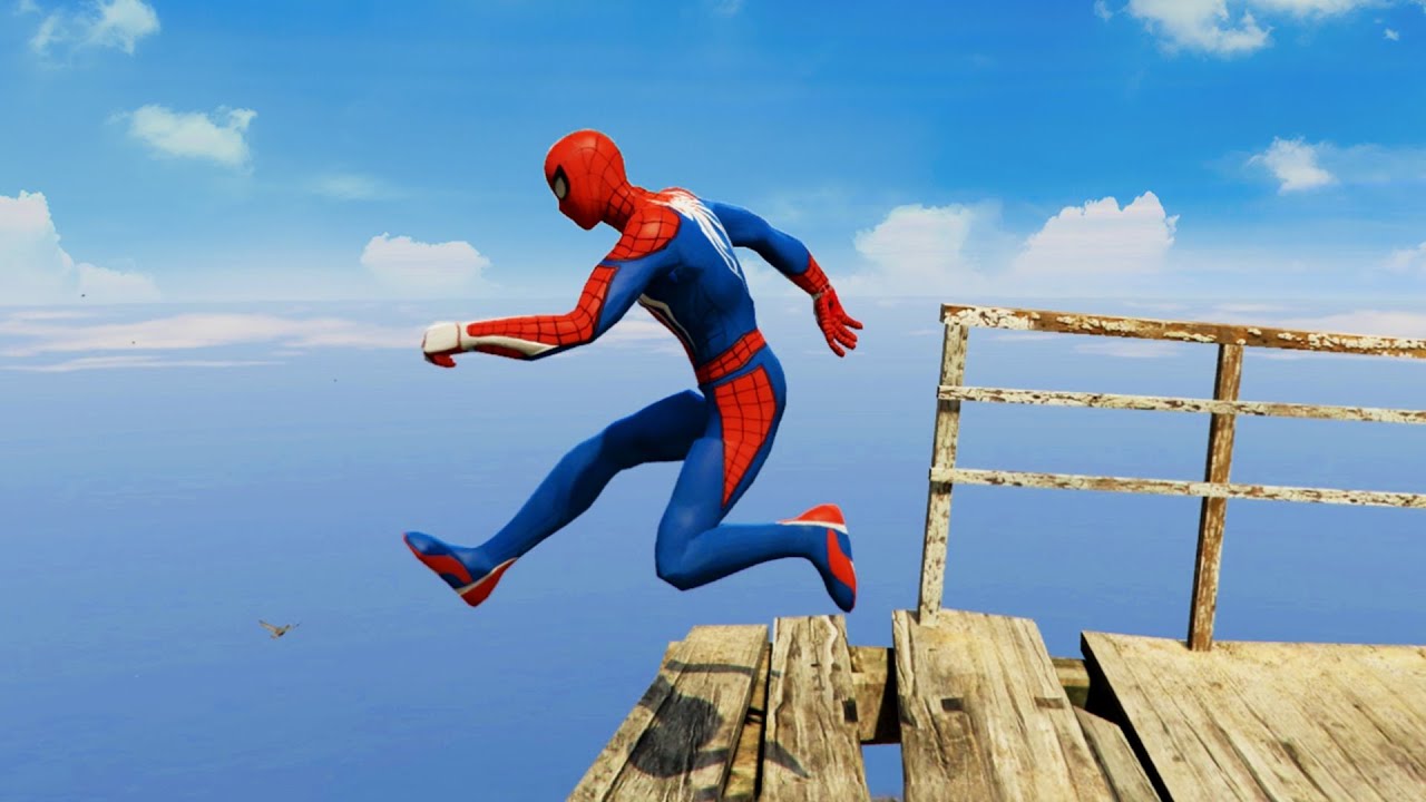 GTA V Spider Man Falling off Highest Buildings & Ragdoll Fails - YouTube
