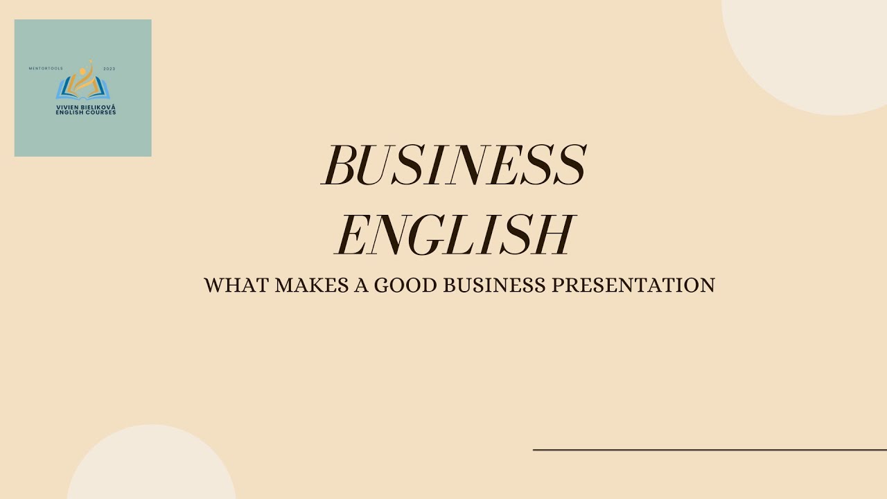 How to make a good business presentation - YouTube