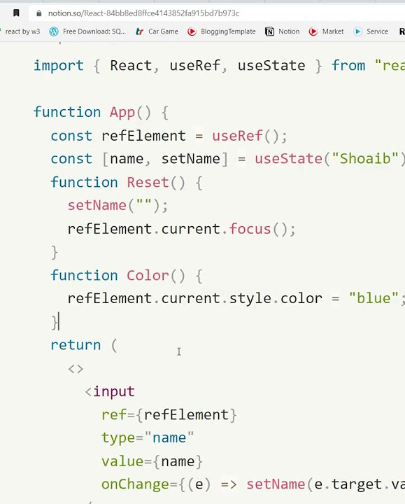 Useref Hook In React Js React Tutorial React Js Full Course Reactjs Reactjscourse