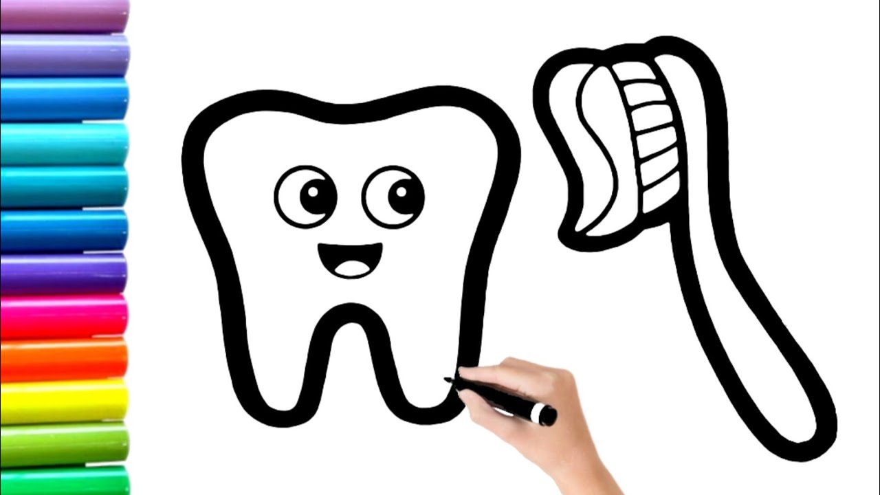 How to Draw cute and easy Toothbrush | Easy Drawing, Painting and ...