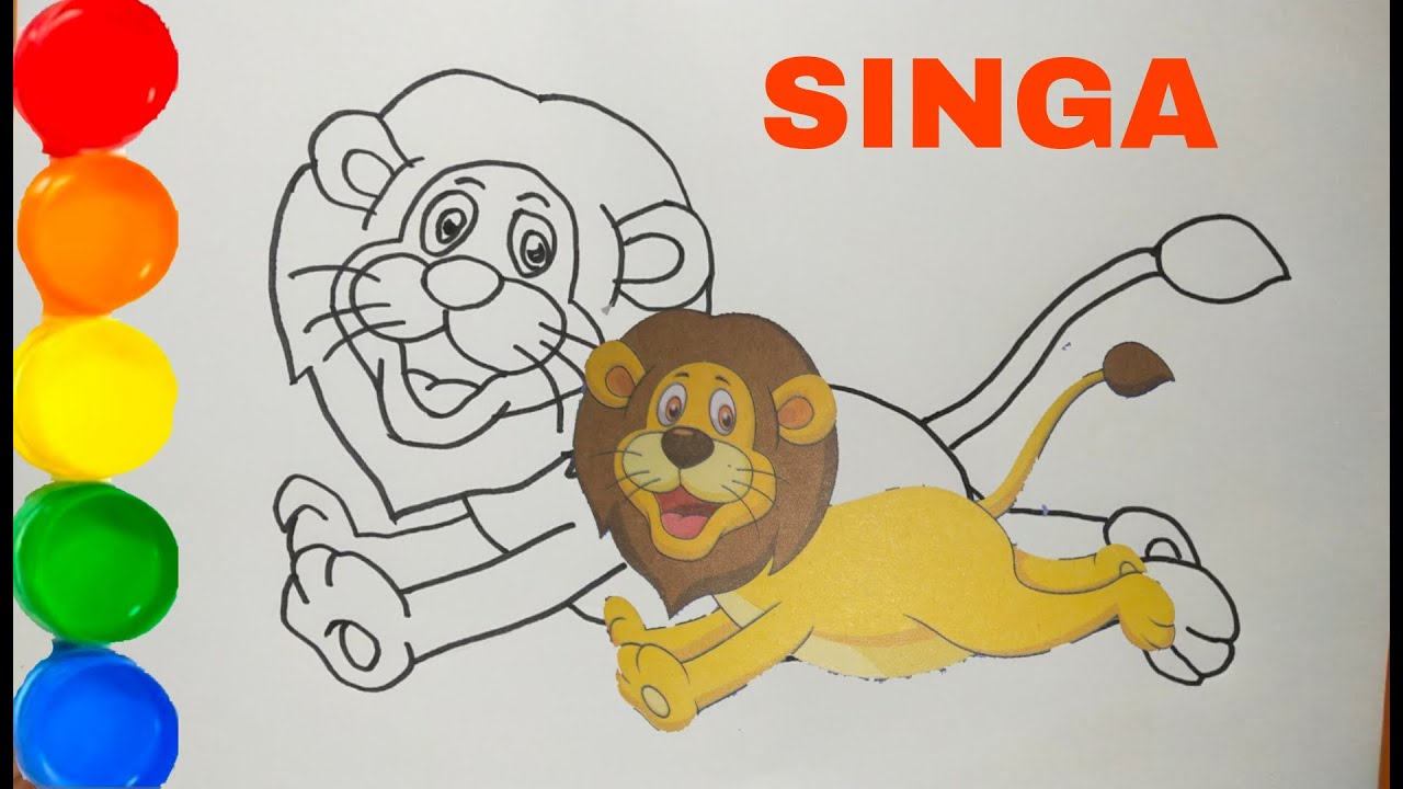 cara menggambar singa dengan mudah - YouTube