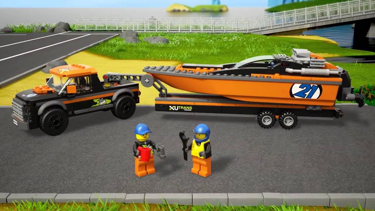 LEGO CITY 4X4 MET SPEEDBOOT 60085 - YouTube