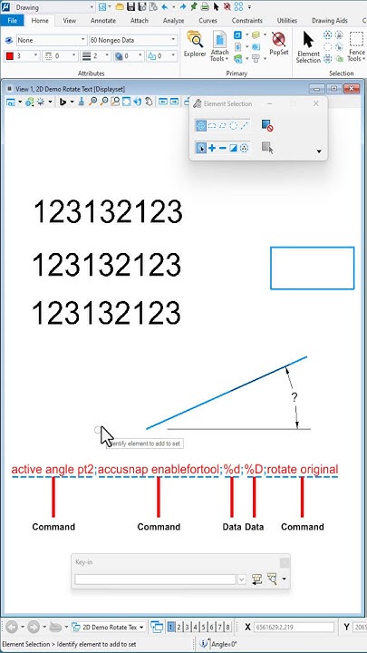 Rotate Text to Active Angle (Key-in Command) #microstation #tutorial # ...