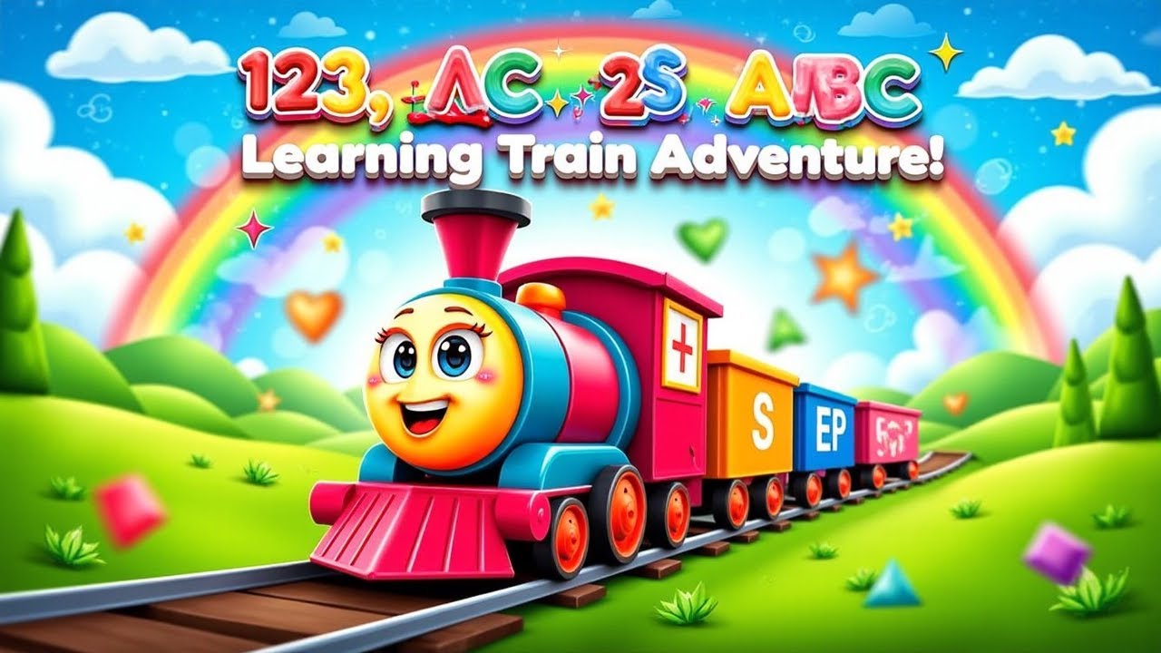 Learn 123, ABC, Colors, Shape | Learning Train | Rail Gadi Chuk Chuk ...