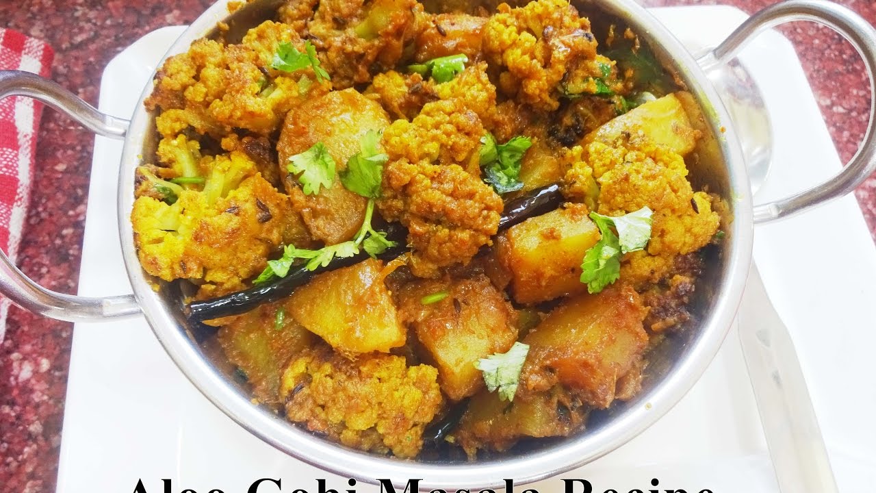 Aloo Gobi Masala Recipe-Potato and cauliflower Recipe- Dhaba Style Aloo ...