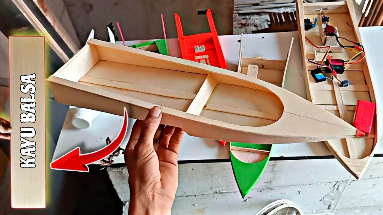 Tutorial cara membuat racing boat mini Thailand | bahan kayu balsa ...