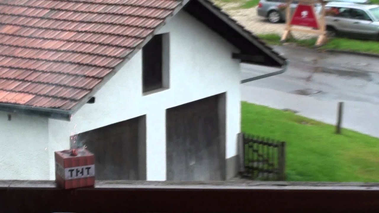 Minecraft - TNT block in real life - YouTube