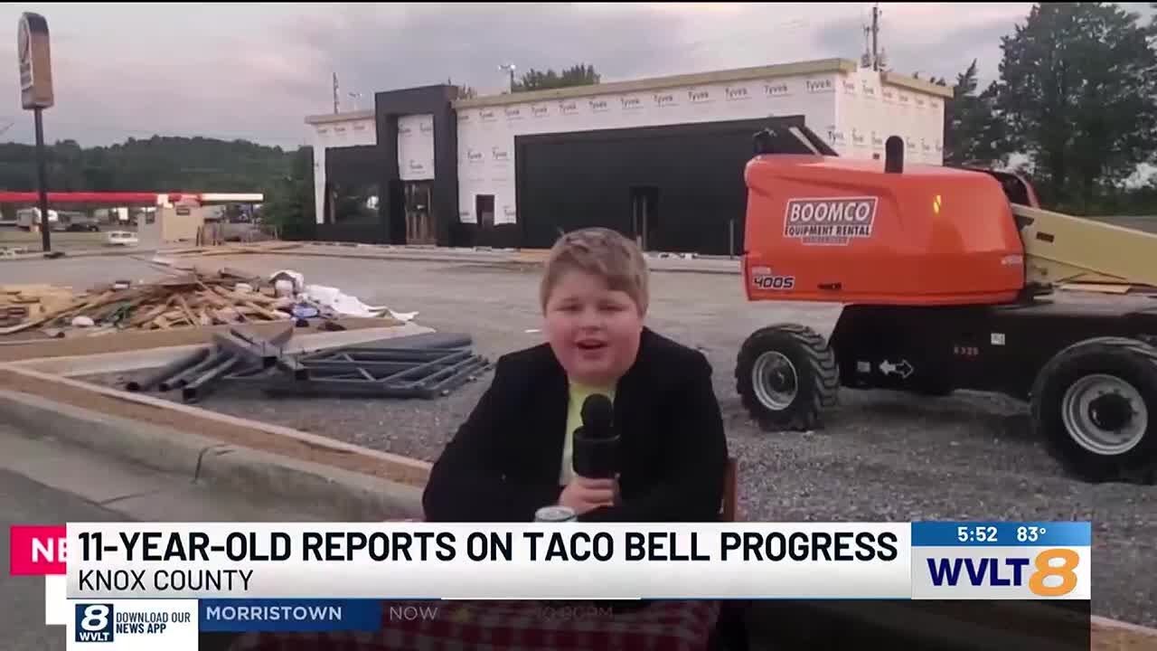 Knox County 11-year-old reports on Taco Bell reconstruction - YouTube
