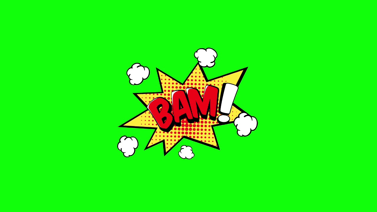 Copyright free funny word effect on green screen, funny words on green ...