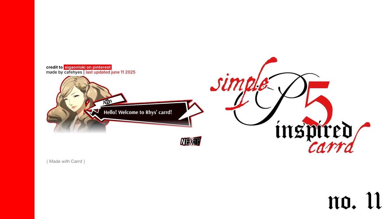 simple persona 5 inspired carrd | non pro carrd tutorial (with subtitles) - cr eigaonloki - YouTube