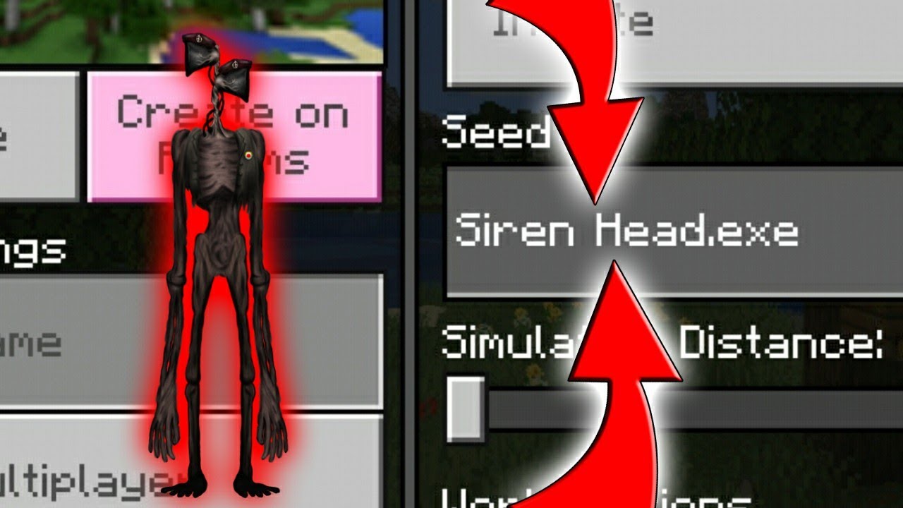 Scary Siren Head World! (Minecraft PE Siren Head.exe Seed) - YouTube