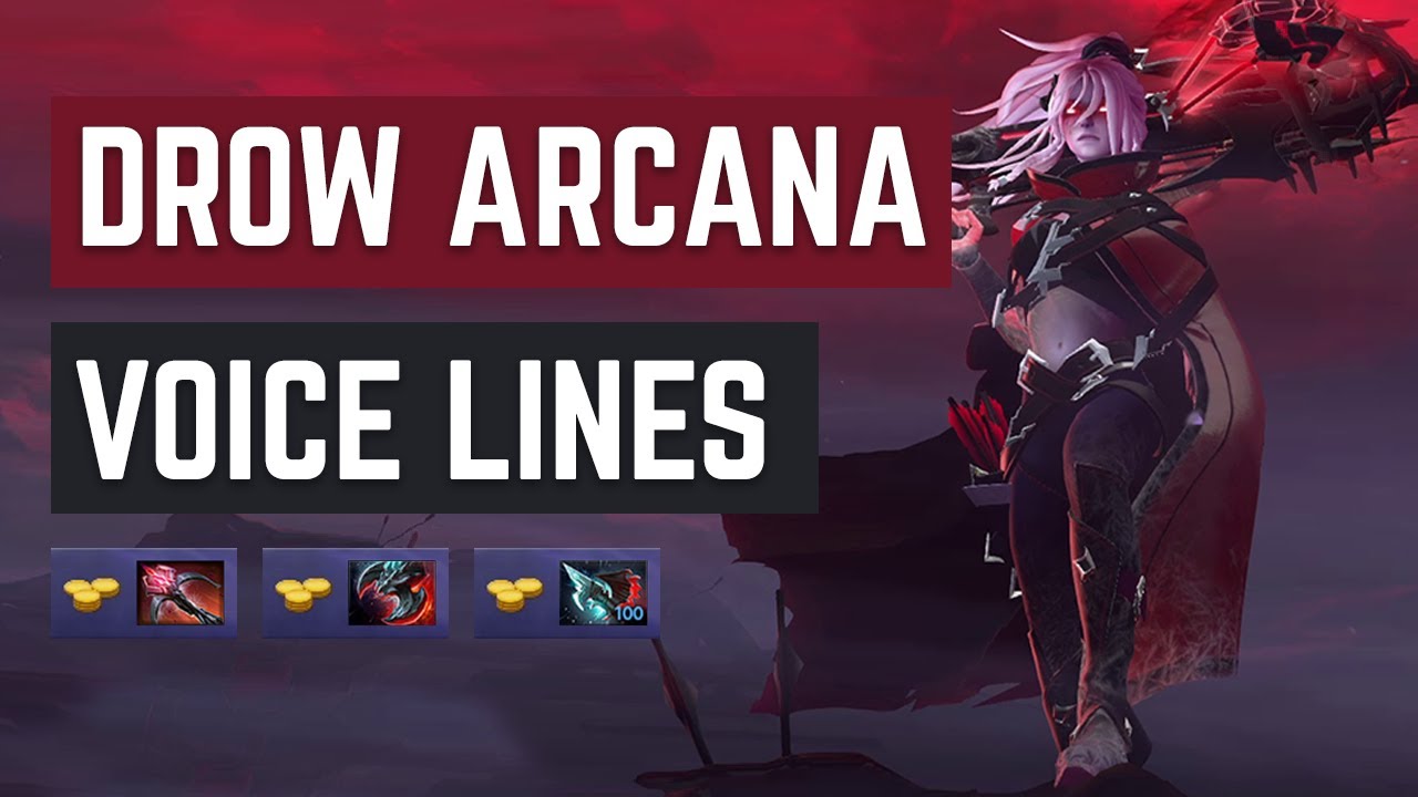 DROW RANGER ARCANA - DREAD RETRIBUTION | VOICE LINES AND REACTIONS TO ...