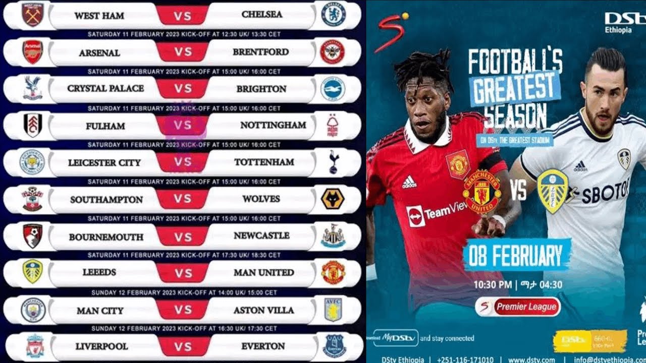 EPL Fixtures Today -Matchday 23 - Premier League fixtures Today - EPL ...