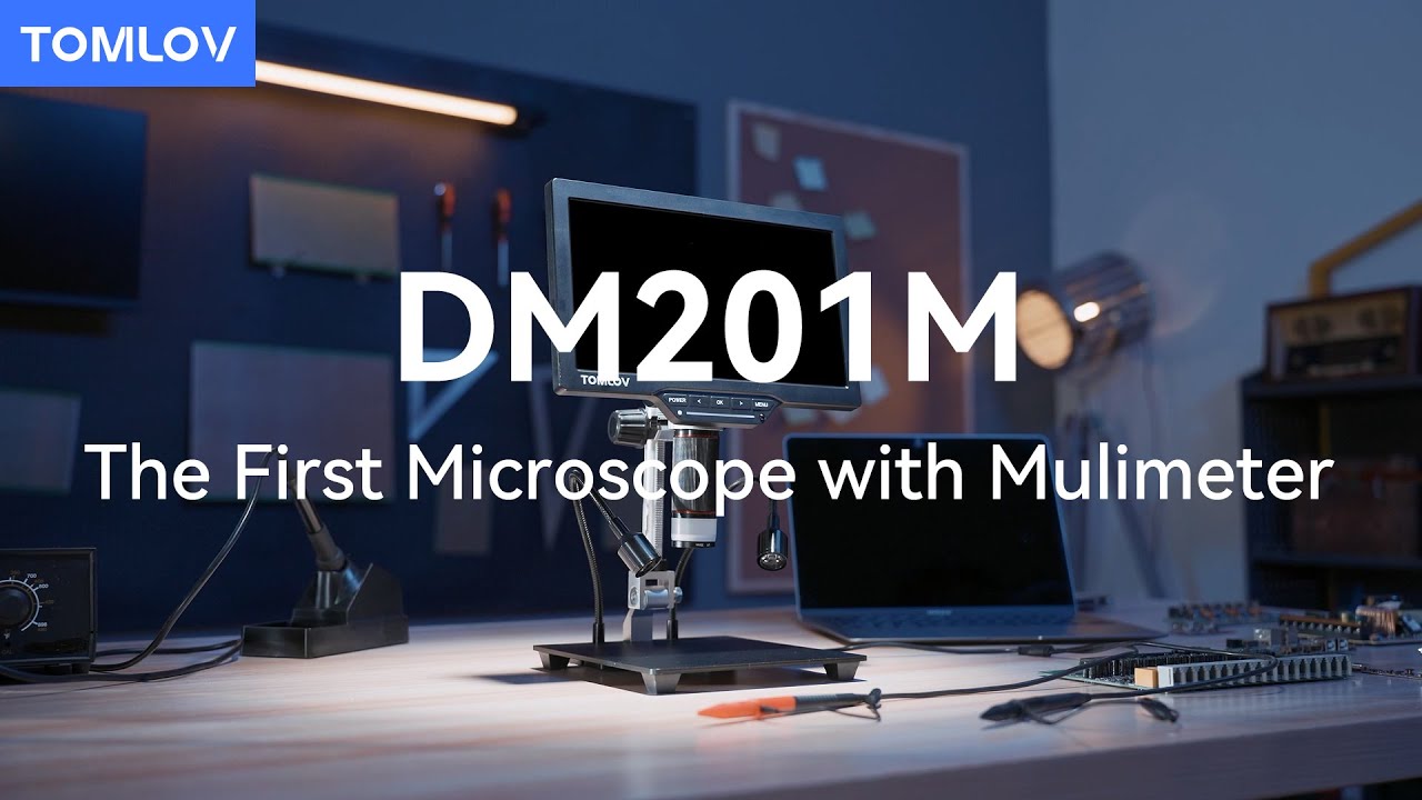 TOMLOV DM201M Digital Microscope with Multimeter, Soldering Microscope ...