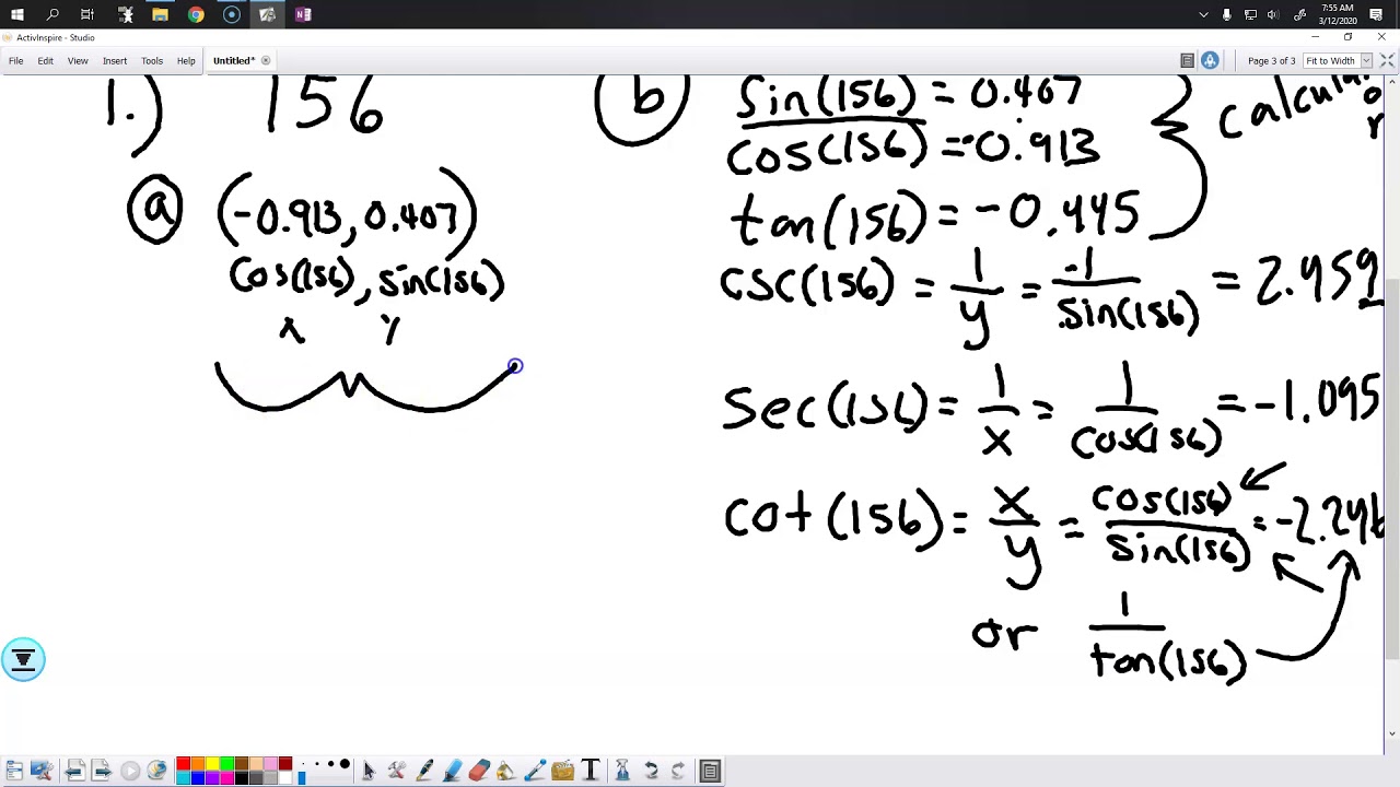 Precal Unit 10 Lesson 10 Trig values for non special angles - YouTube
