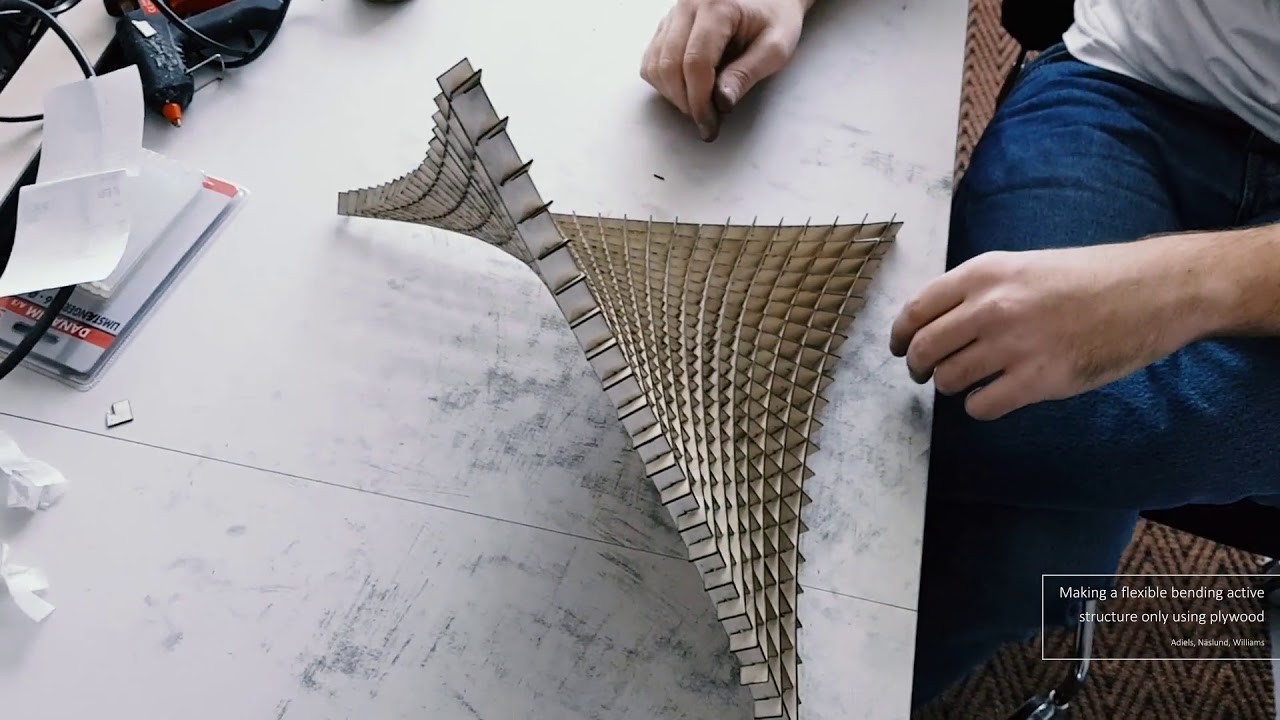 Building an Enneper surface from asymptotic curves using straight planar plywood laths - YouTube