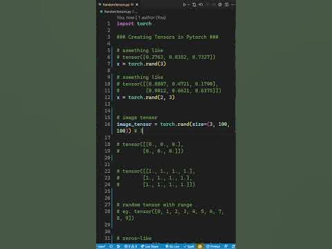 Learn Creating Random Tensors in Pytorch! #shorts #coding #ai #python #programming # ...
