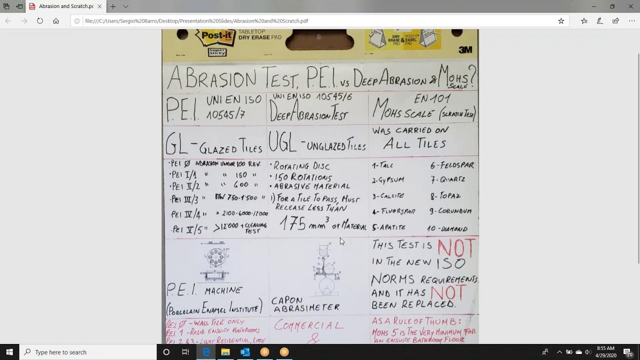 P.E.I., Deep Abrasion, Mohs scale tests on Porcelain Tiles - YouTube