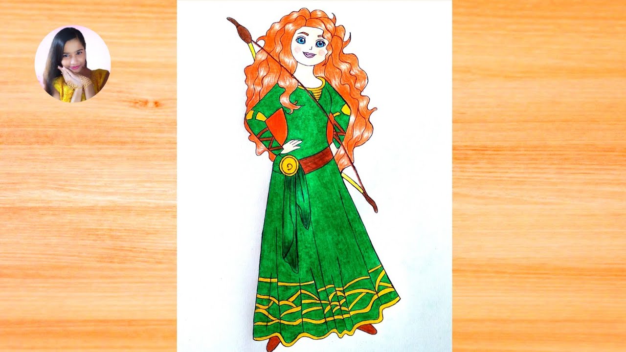 How to draw Disney Princess Merida from Brave - YouTube