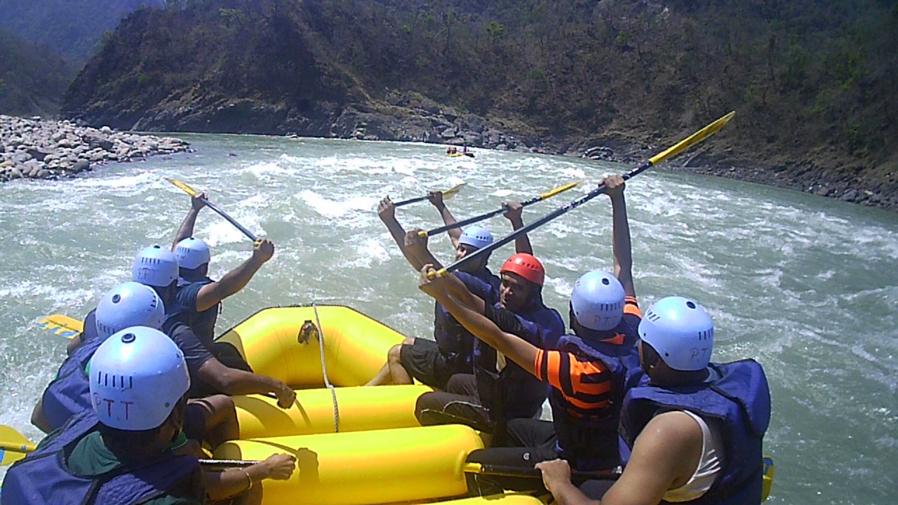 Crazy Guys Enjoying Dangerous White Water River Rafting Adventure in ...