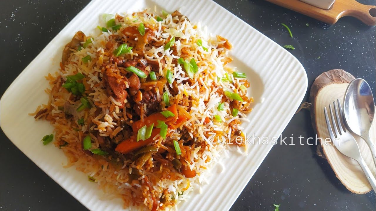 Chinese Biryani Recipe | How to make Chinese Chicken Biryani | Zulekhas ...
