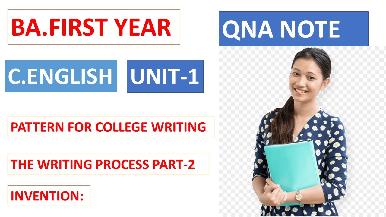BA.FIRST YEAR । PATTERN FOR COLLEGE WRITING।The Writing Process ...