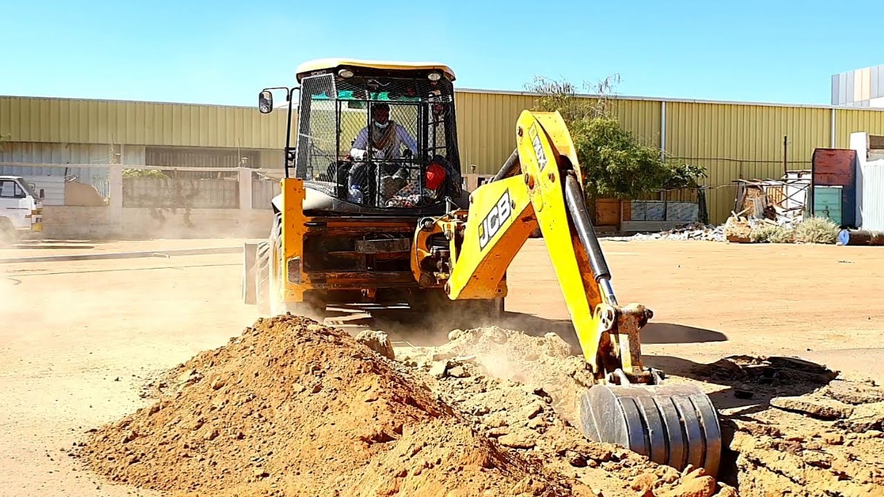 Jcb khudai | Jcb 3dx Backhoe Work Drain Line | JCB Dozer - YouTube