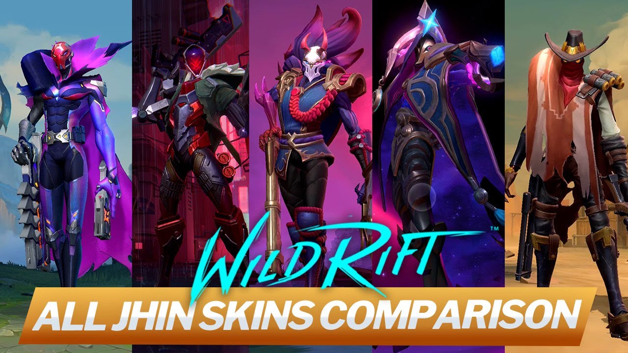 All Jhin Skins Comparison ( Supervillain, Dark Cosmic, Project, Blood ...