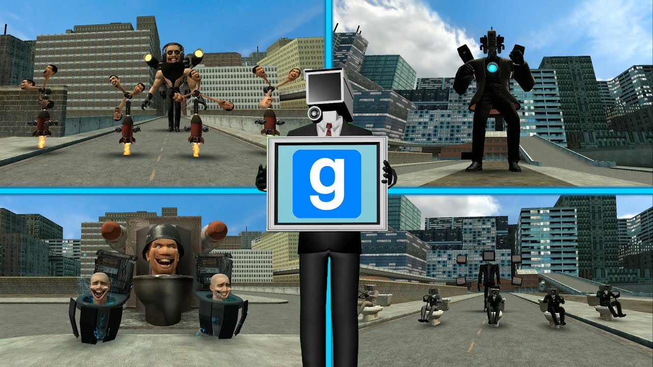 Gmod, Titan cameraman factory war on bridge then titan cameraman hit ...