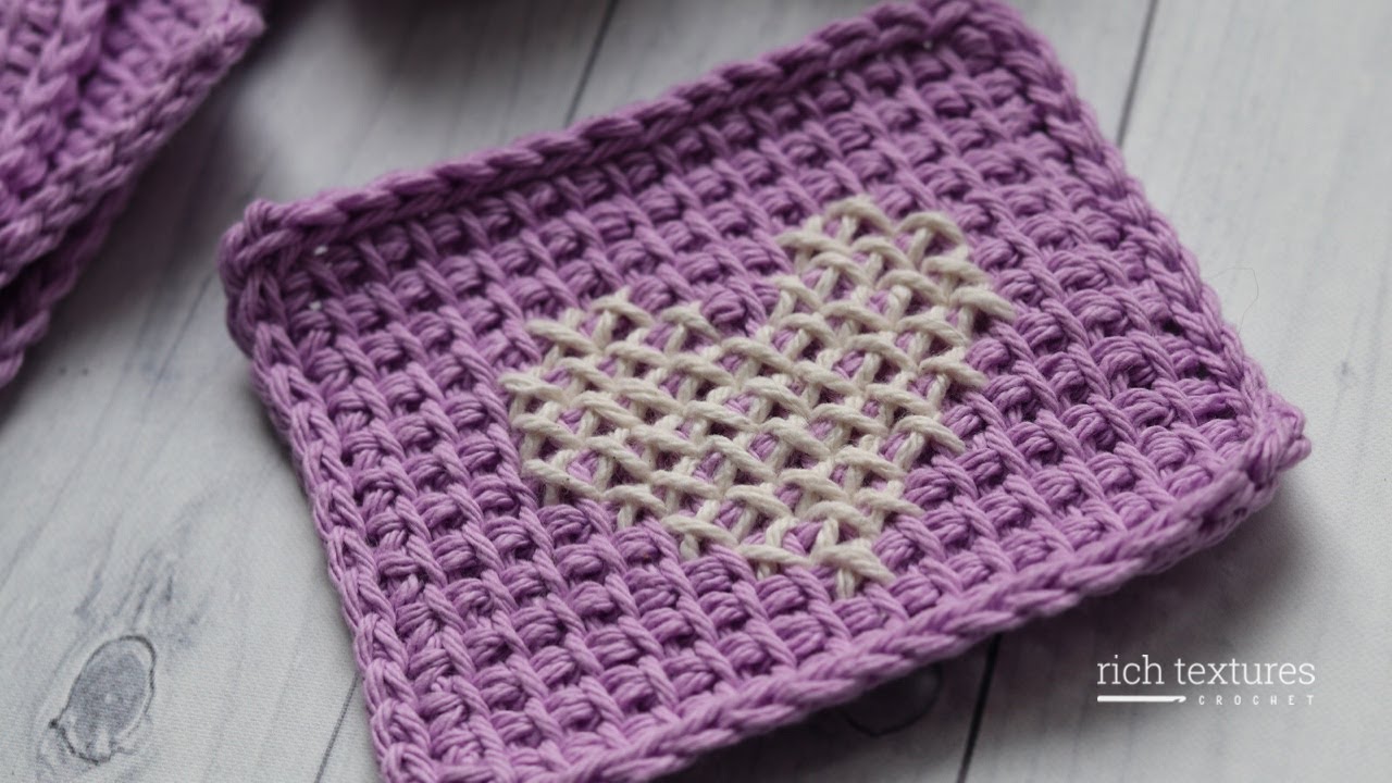 Easy Tunisian Crochet Mug Rug Pattern - YouTube