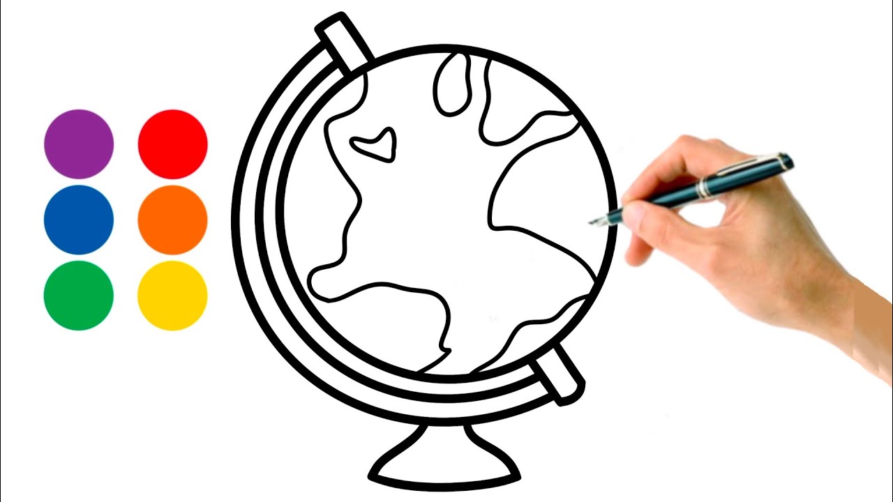 HOW TO DRAW A GLOBE 🌎🎨EASY TUTORIAL FOR KIDS 👧🫶🏼 - YouTube