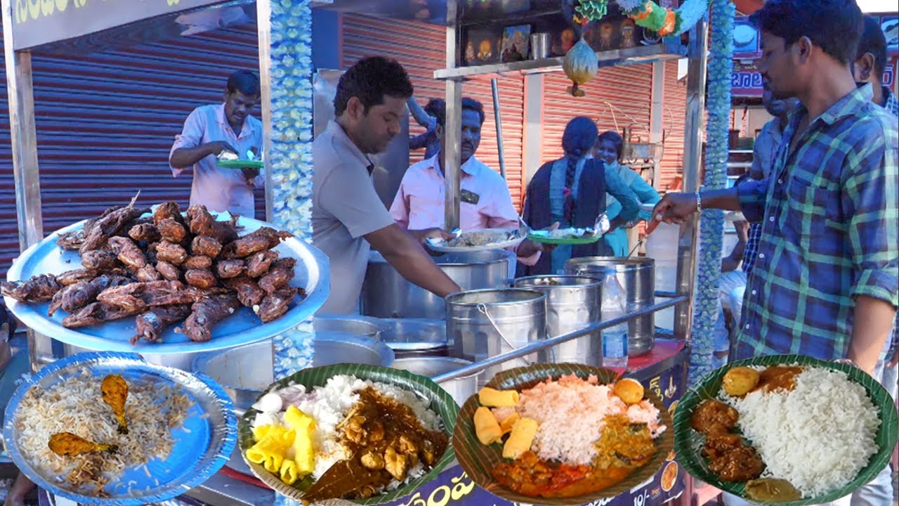 Cheapest RoadSide Unlimited Meals | IndianStreetFood - YouTube