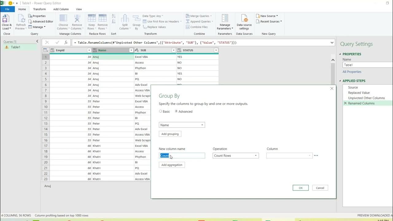 Intro To M Code Rowwise Data Structuring Lecture7 Chapter4 English Youtube